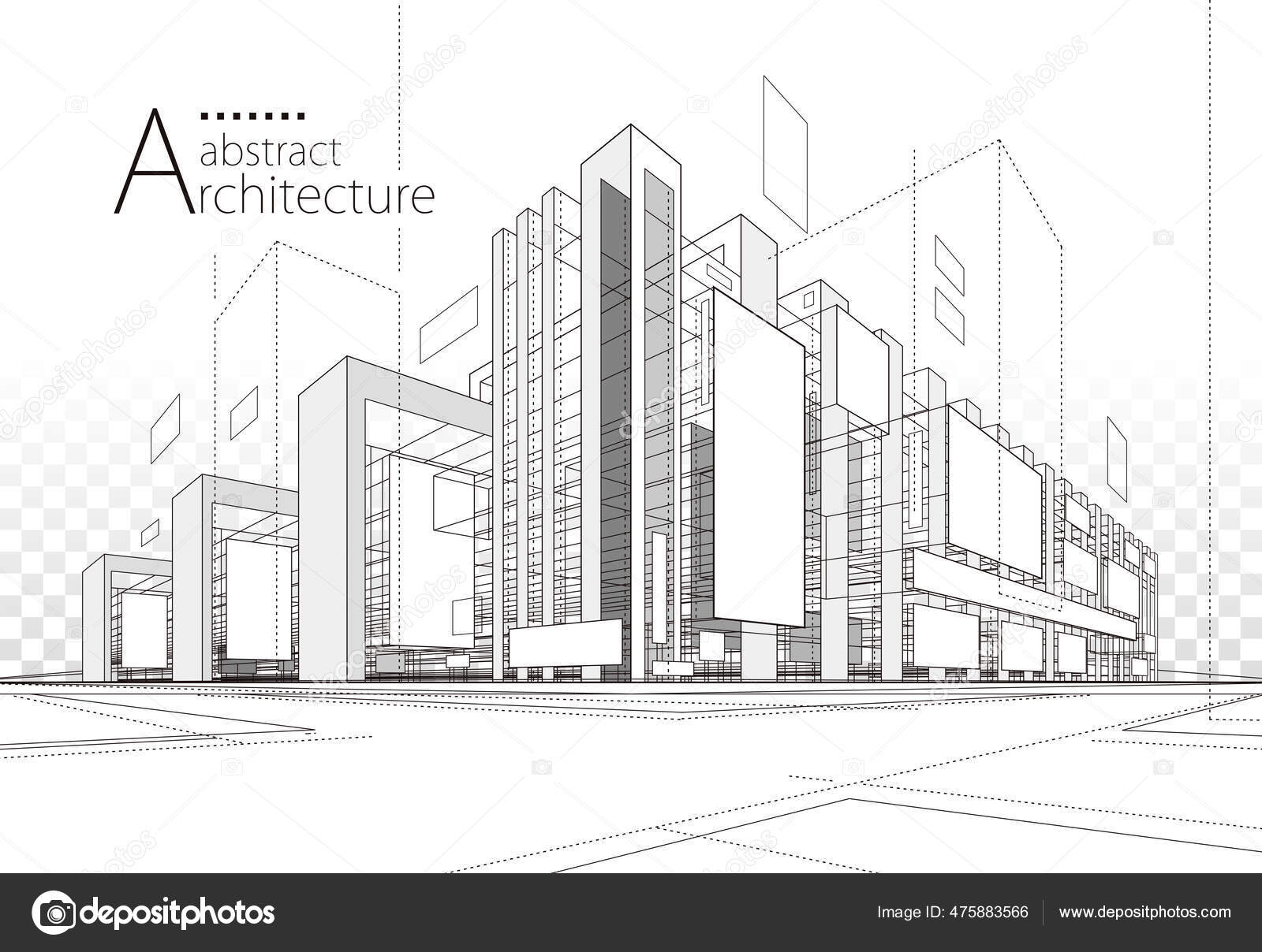 Illustration Linear Drawing Imagination Architecture Urban Building ...