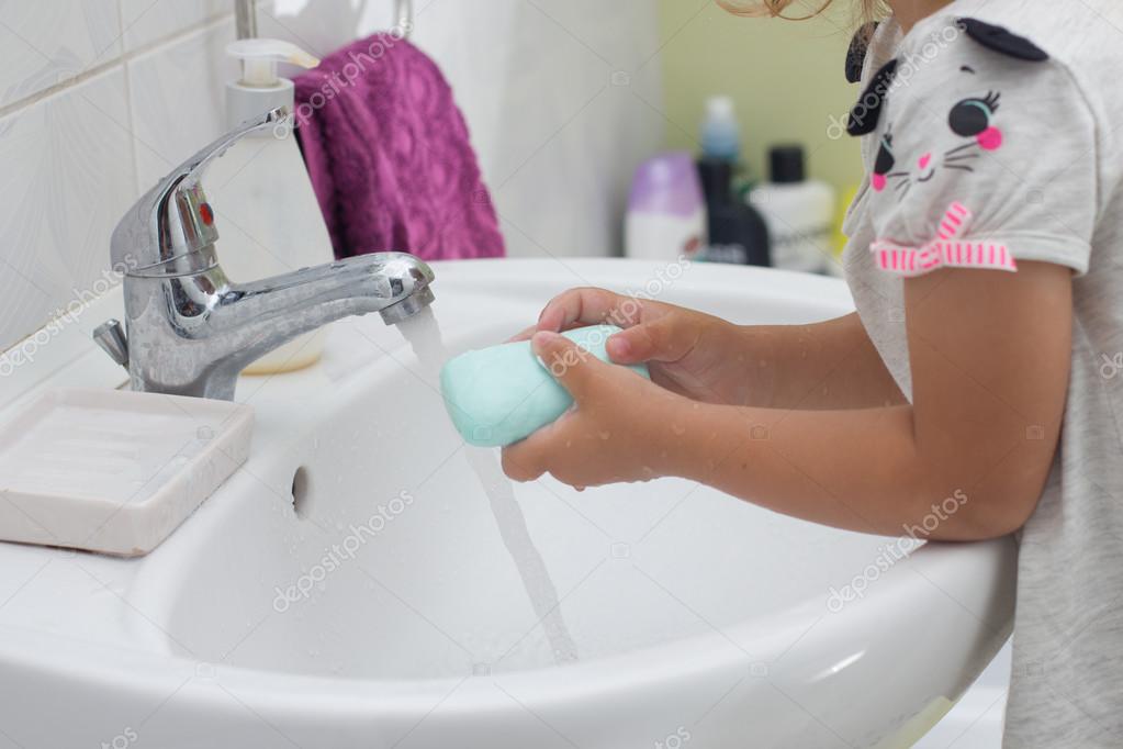 Little girl washing hands — Stock Photo © MitaStockImages #51865683 Little girl washing hands — Stock Photo © MitaStockImages #51865683