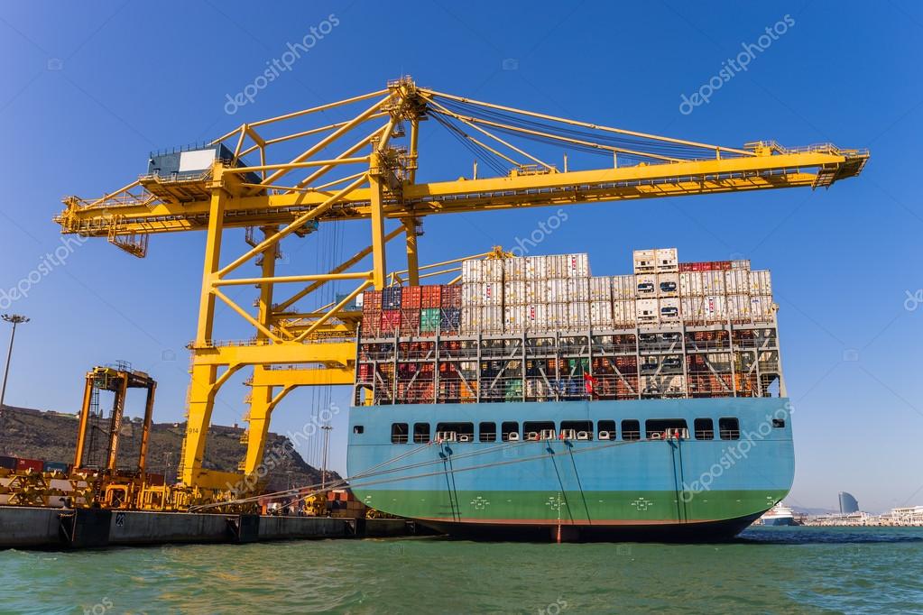 Cargo Ship Loading Containers Stock Photo by ©peresanz 111284490