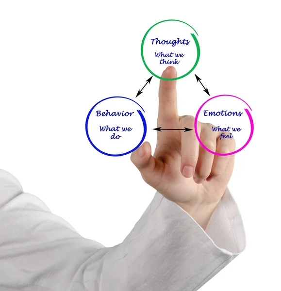 Relationship between cognition, emotions, and behavior - Stock Image ...