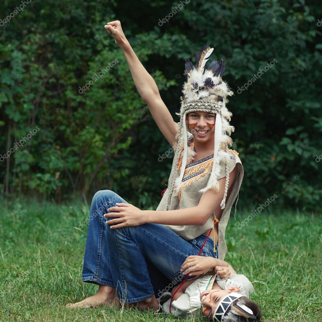 Happy children playing native american ⬇ Stock Photo, Image by ...