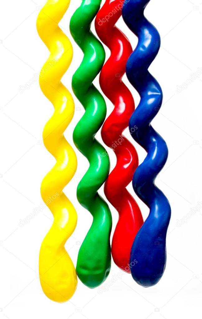 Not inflated balloons on a white — Stock Photo © kzwwsko #65327739