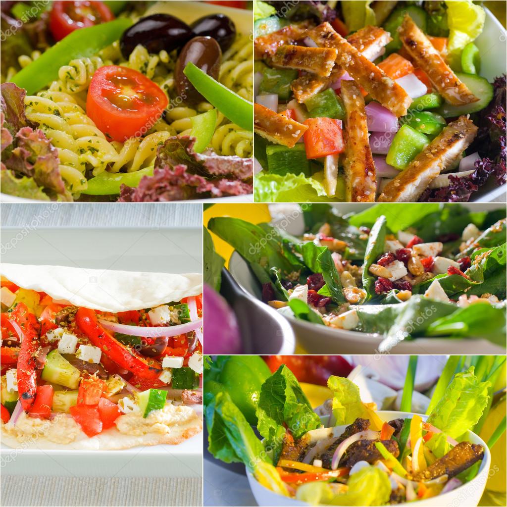Salad collage composition nested on frame — Stock Photo © keko64 #58972523
