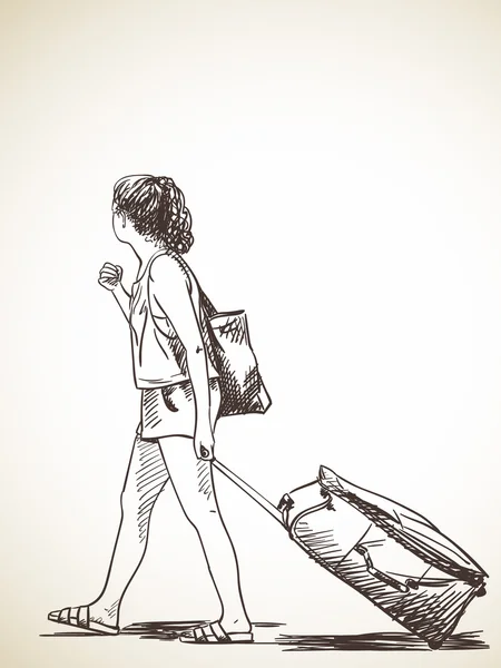 Sketch of man with lawnmower ⬇ Vector Image by © OlgaTropinina | Vector ...