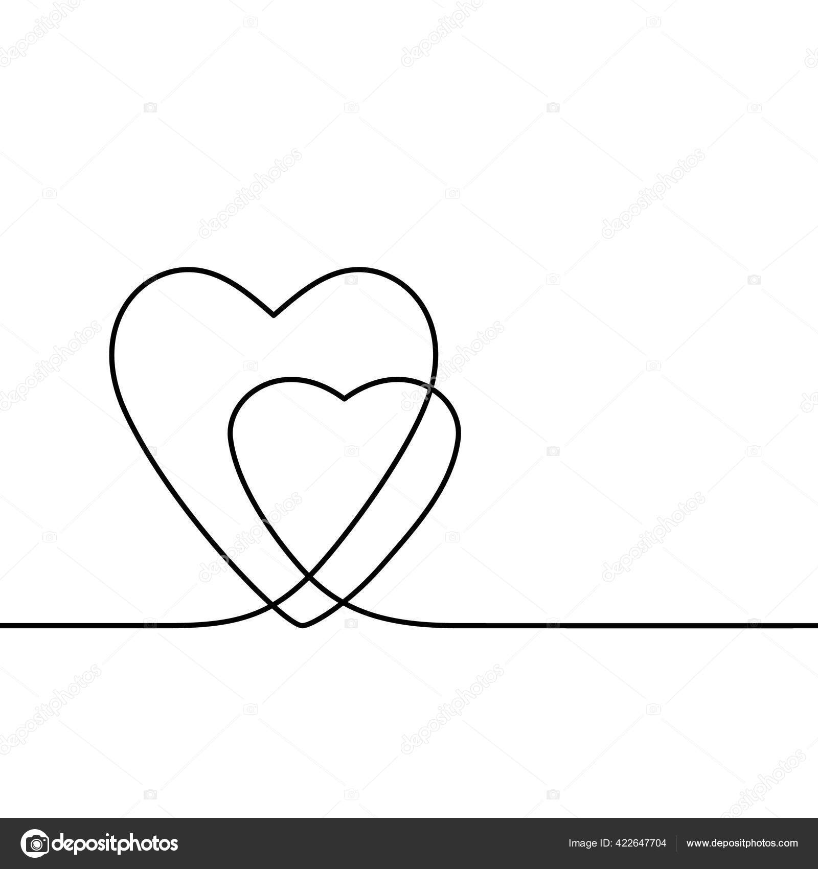 Hjerter Med Vinger Og Bannere Tegninger