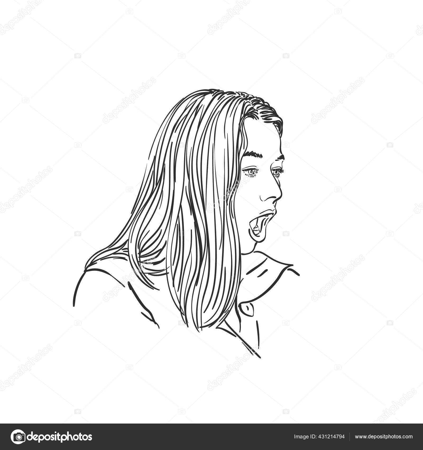 Surprised Girl Drawing