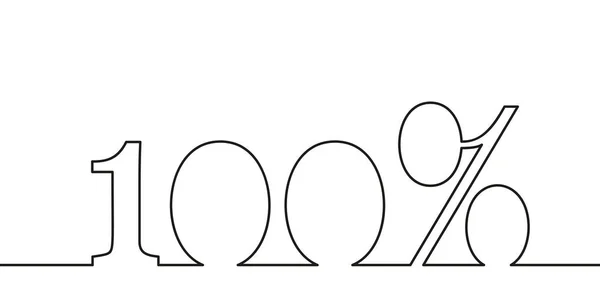 Continuous Line Drawing Percent Sign Black White Vector Minimalistic ...