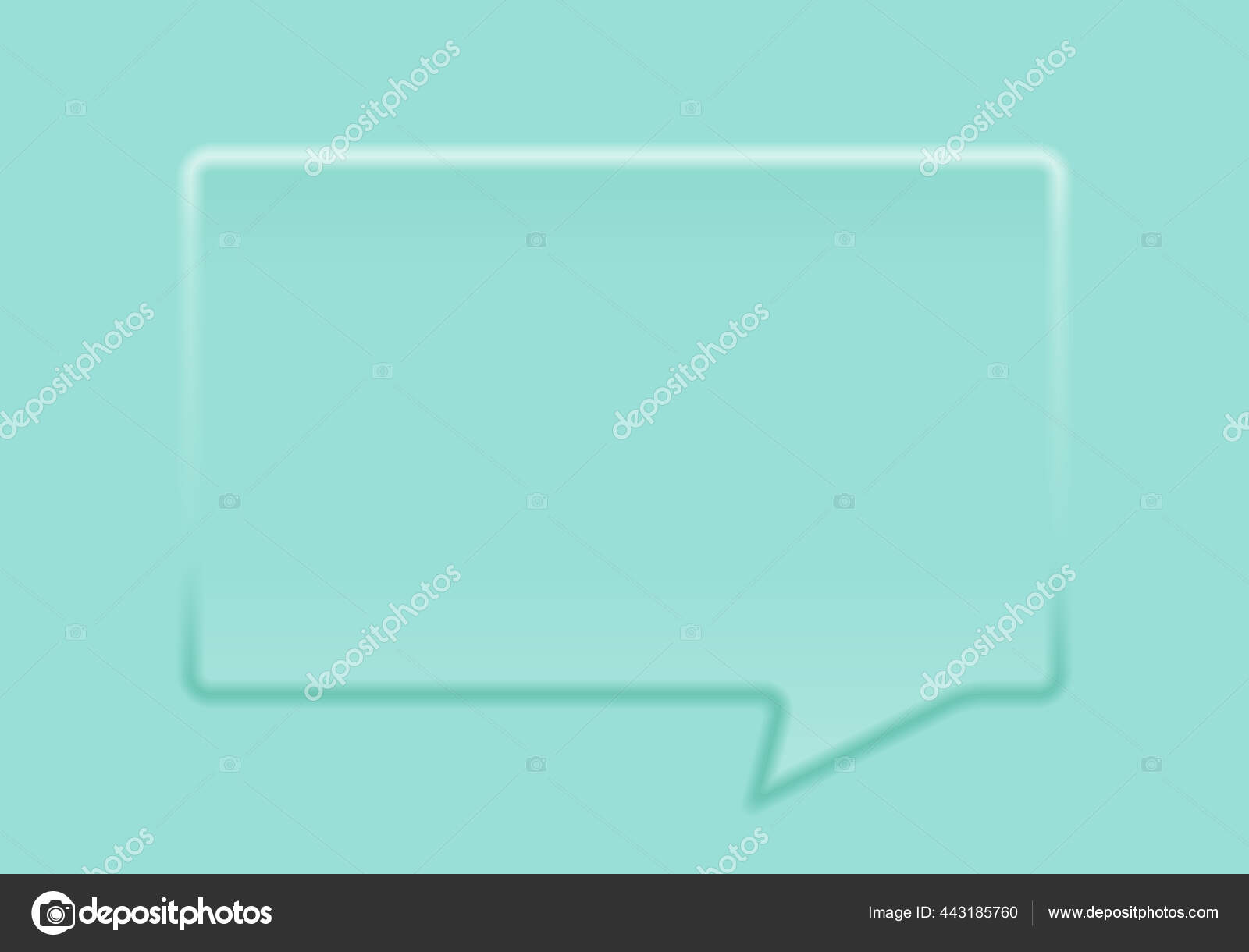 Speech Bubble Big Rectangular Shape Corners Neumorphism Style Pastel ...