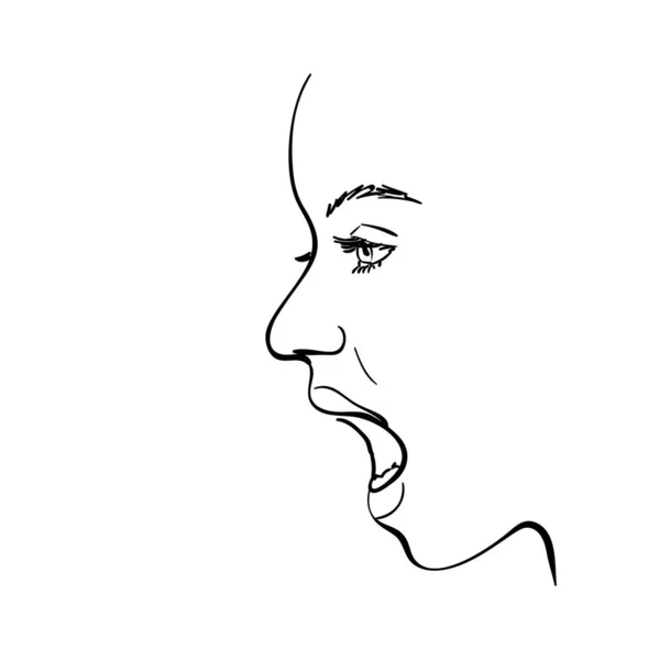 Screaming Profile Drawing