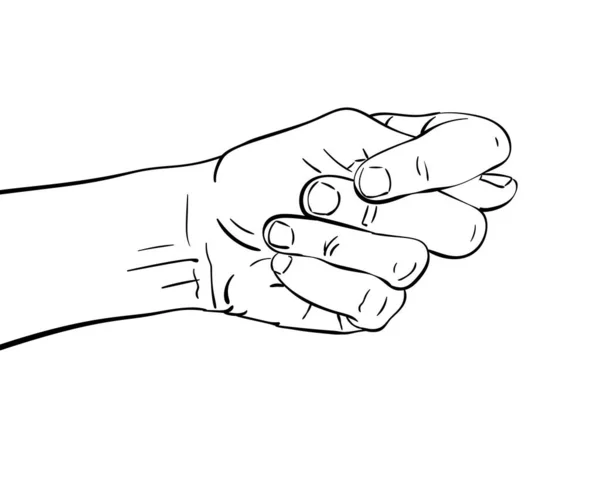 Line Art Sketch Baby Tiny Hand Hand Drawn Vector Illustration Stock ...