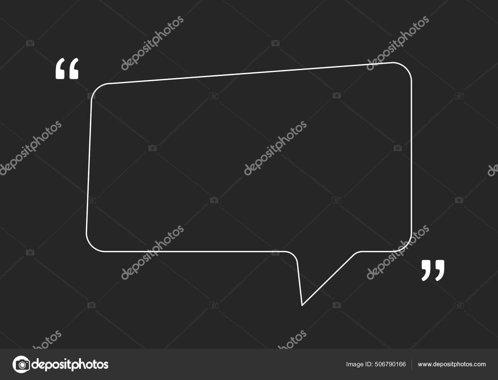 Rectangle Speech Bubble Quotation Marks Graphics Vector Minimalist Design Template Stock Vector ...