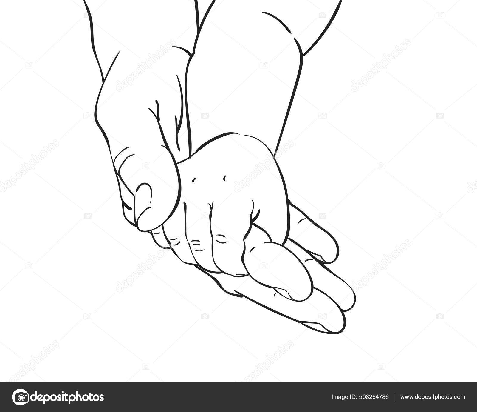 Mother And Baby Hands Drawing