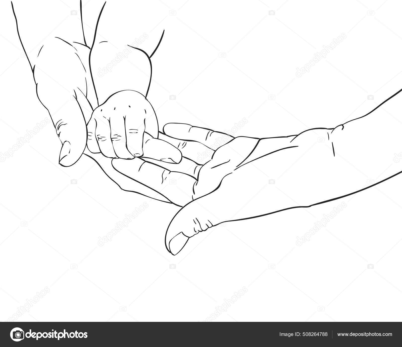 Baby Hands Holding Drawing