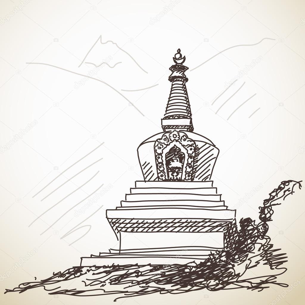 Stupa Drawing Shanti Stupa: Over 32 Royalty Free Licensable Stock
