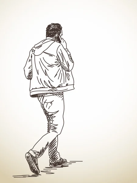 Man Walking Away Drawing