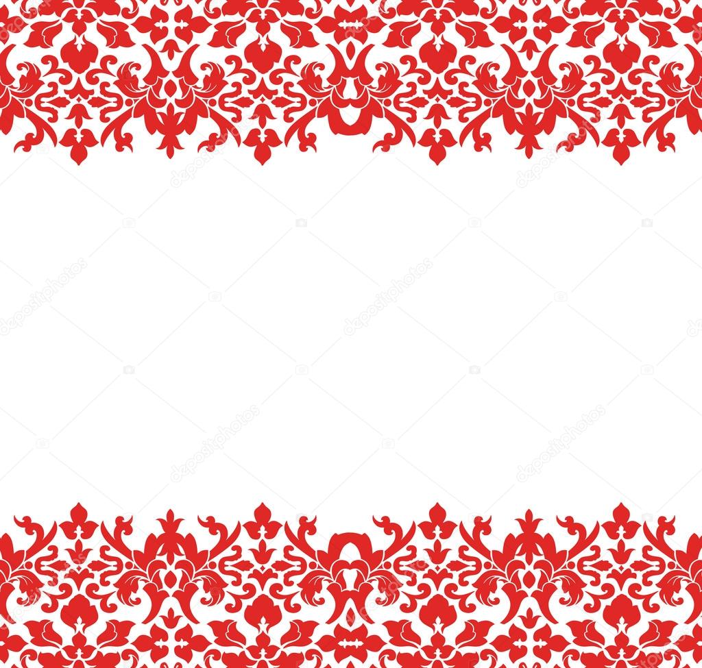 Red Damask Border