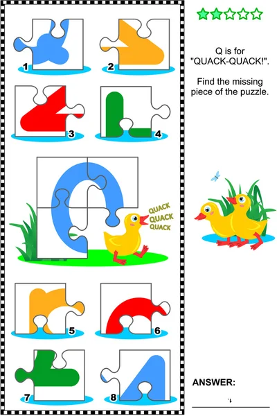 ABC learning educational puzzle - letter U (umbrella) — Stock Vector ...