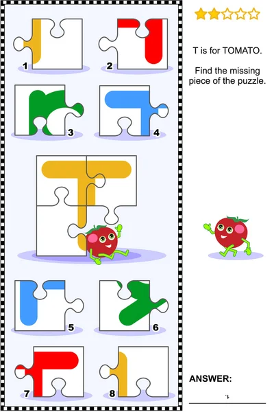 ABC learning educational puzzle - letter U (umbrella) — Stock Vector ...