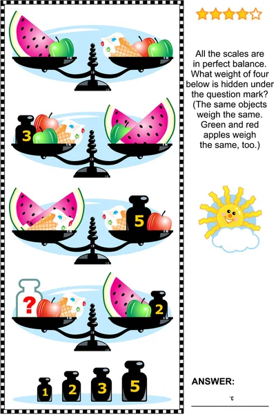 Visual math puzzle - match bungs and holes — Stock Vector ...