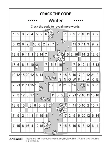 Crack Code Word Game Codebreaker Word Puzzle Various Christmas Holiday ...