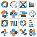 Modern paper infographics in a pie chart for web, banners, mobil ...