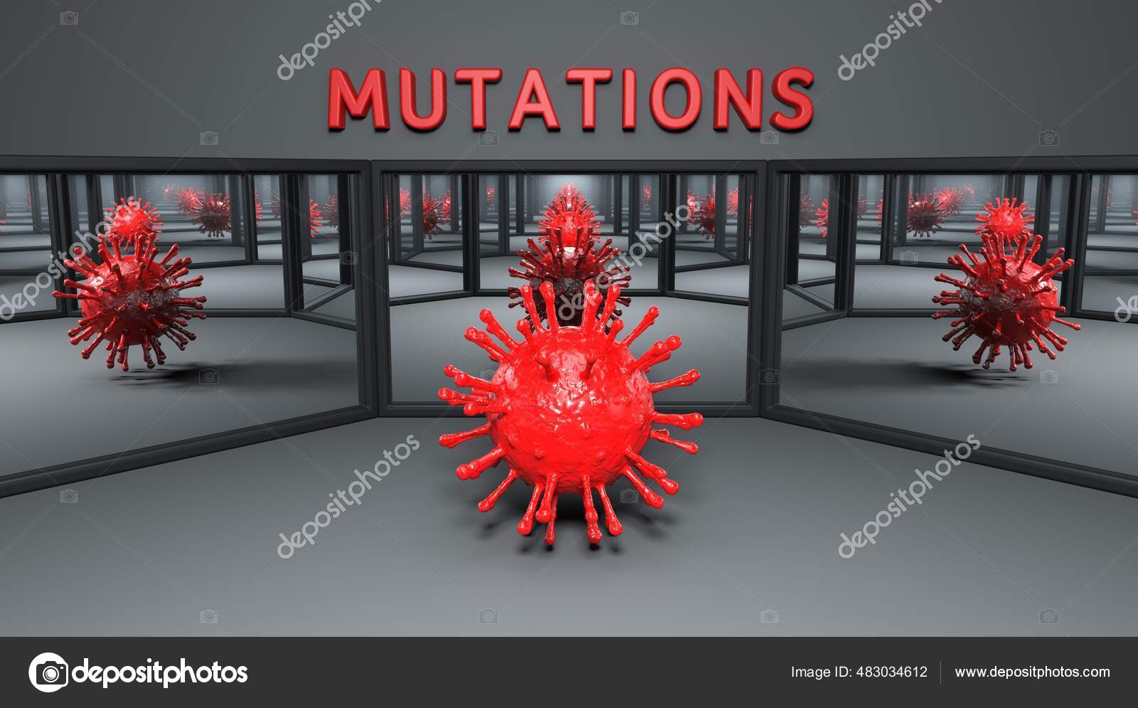 Mutations Variants Virus Rendering — Stock Photo © Foxpictures #483034612