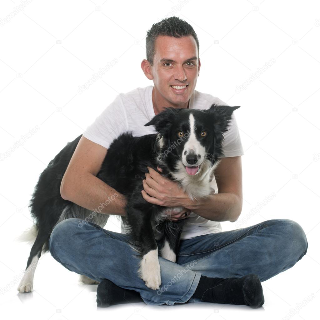 Man and border collie Stock Photo by ©cynoclub 100972074