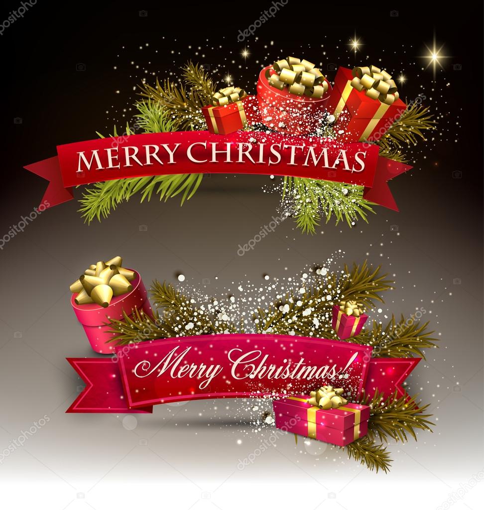 Ribbons - Christmas and New Year — Stock Vector © boroboro #52096121