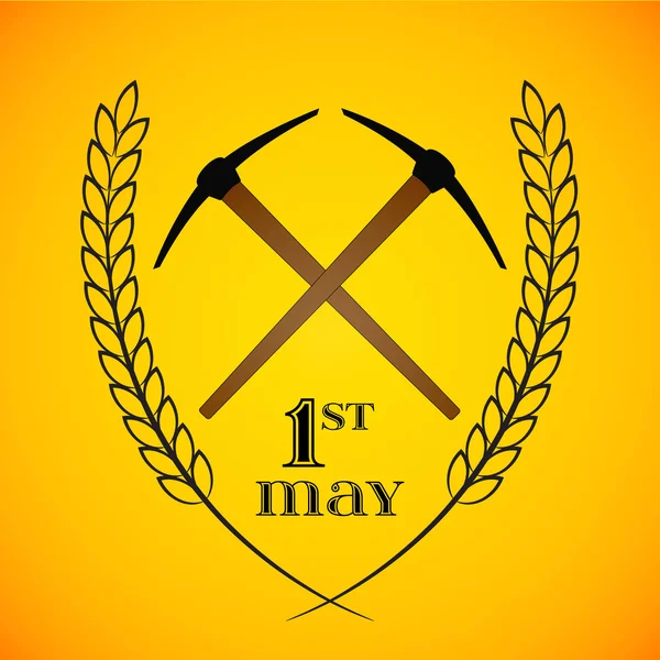 May 1st. Labor Day. Crossed pickaxes, symbol of work Stock Vector Image ...