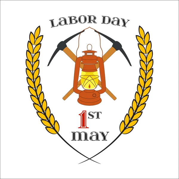 May 1st. Labor Day. Crossed pickaxes, symbol of work Stock Vector Image ...
