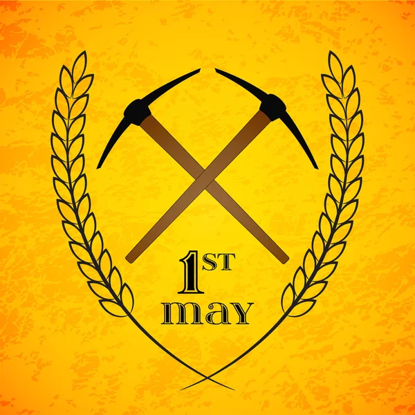 May 1st. Labor Day. Crossed pickaxes, symbol of work Stock Vector Image ...