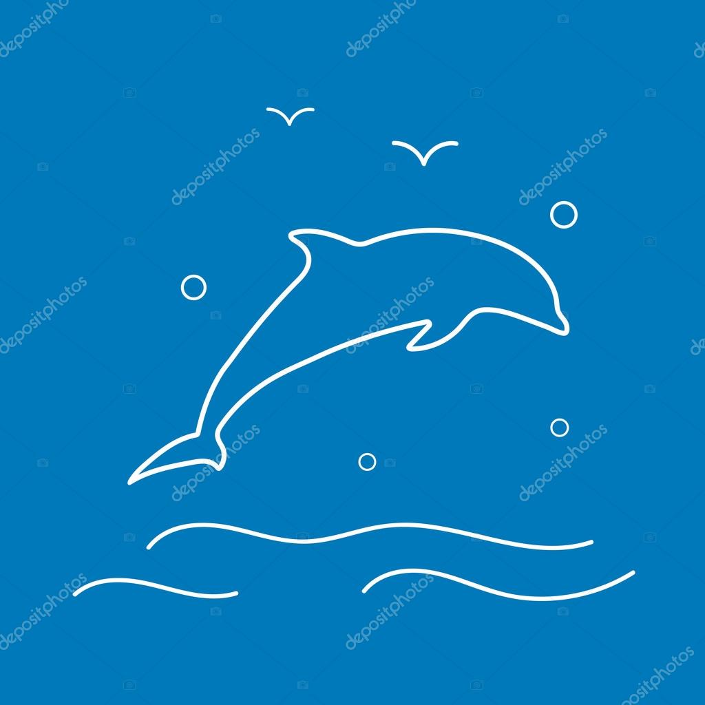 Vector Dolphin Line Icon. Stock Vector Image by ©McAndy #123691144