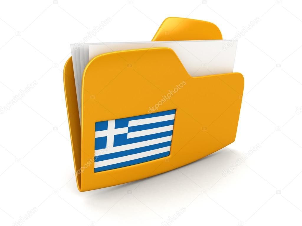 Folder and lists with Greek Flag. Image with clipping path — Stock ...