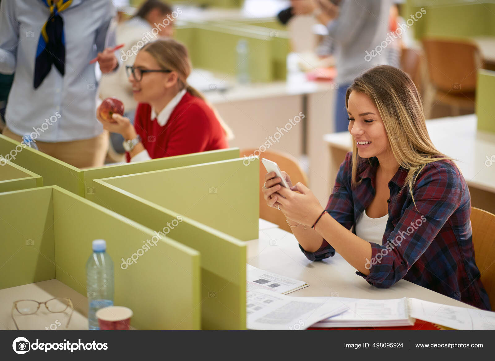 College Students Texting In Class