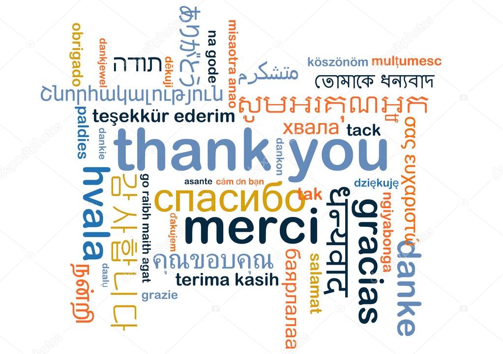 Thank you multilanguage wordcloud background concept Stock Photo by ...