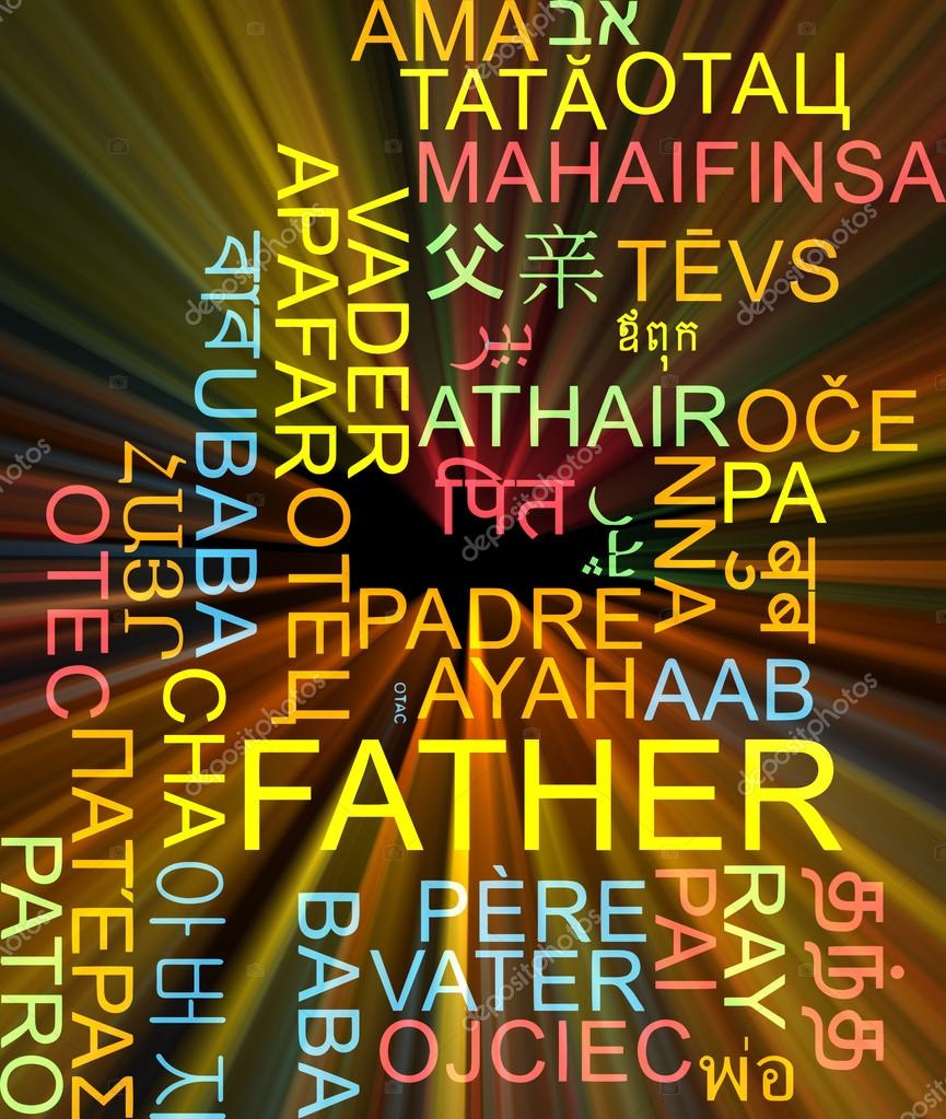 Father multilanguage wordcloud background concept glowing Stock Photo ...