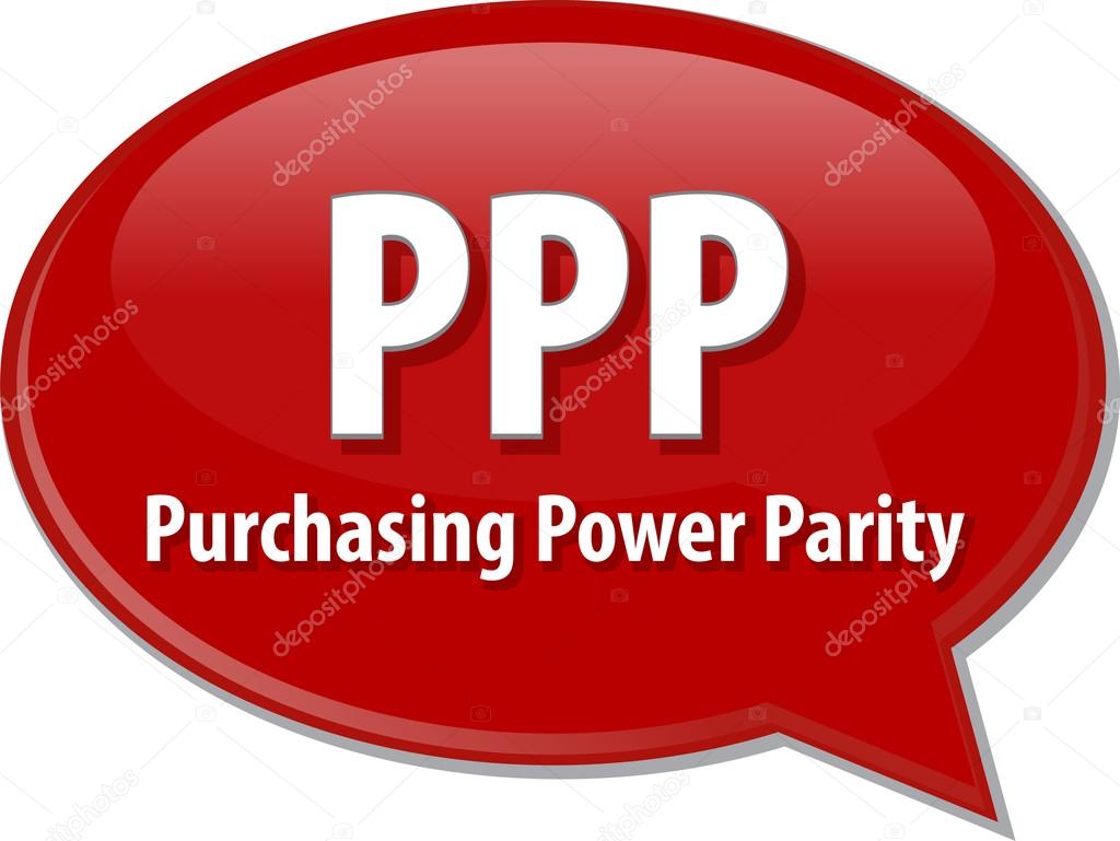 PPP acrónimo palabra discurso burbuja ilustración: fotografía de stock ...