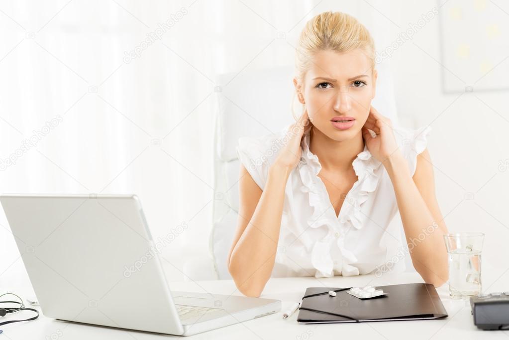Exhausted Businesswoman — Stock Photo © MilanMarkovic #63481295