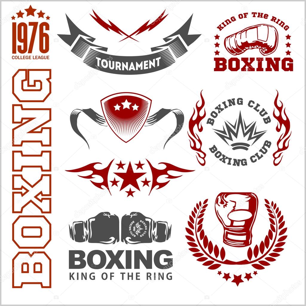 Boxing labels and icons set. Stock Vector Image by ©Digital-Clipart ...