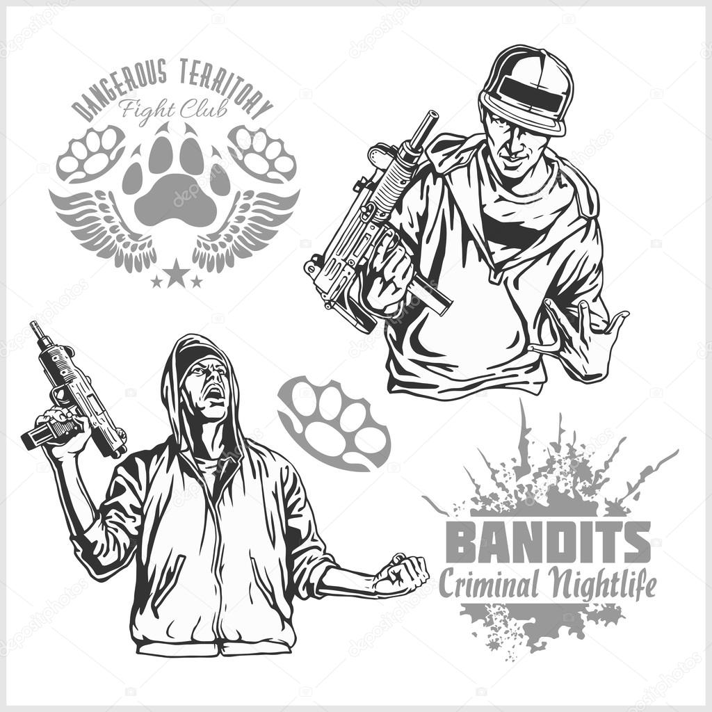 Bandits and hooligans - criminal nightlife — Stock Vector © Digital ...