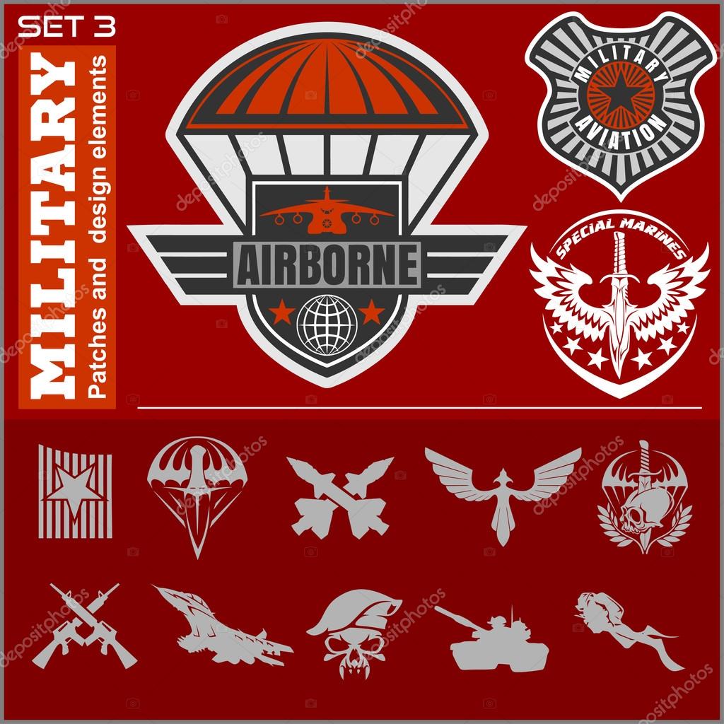 Air force logo clip art | Air Force military emblem set vector design ...