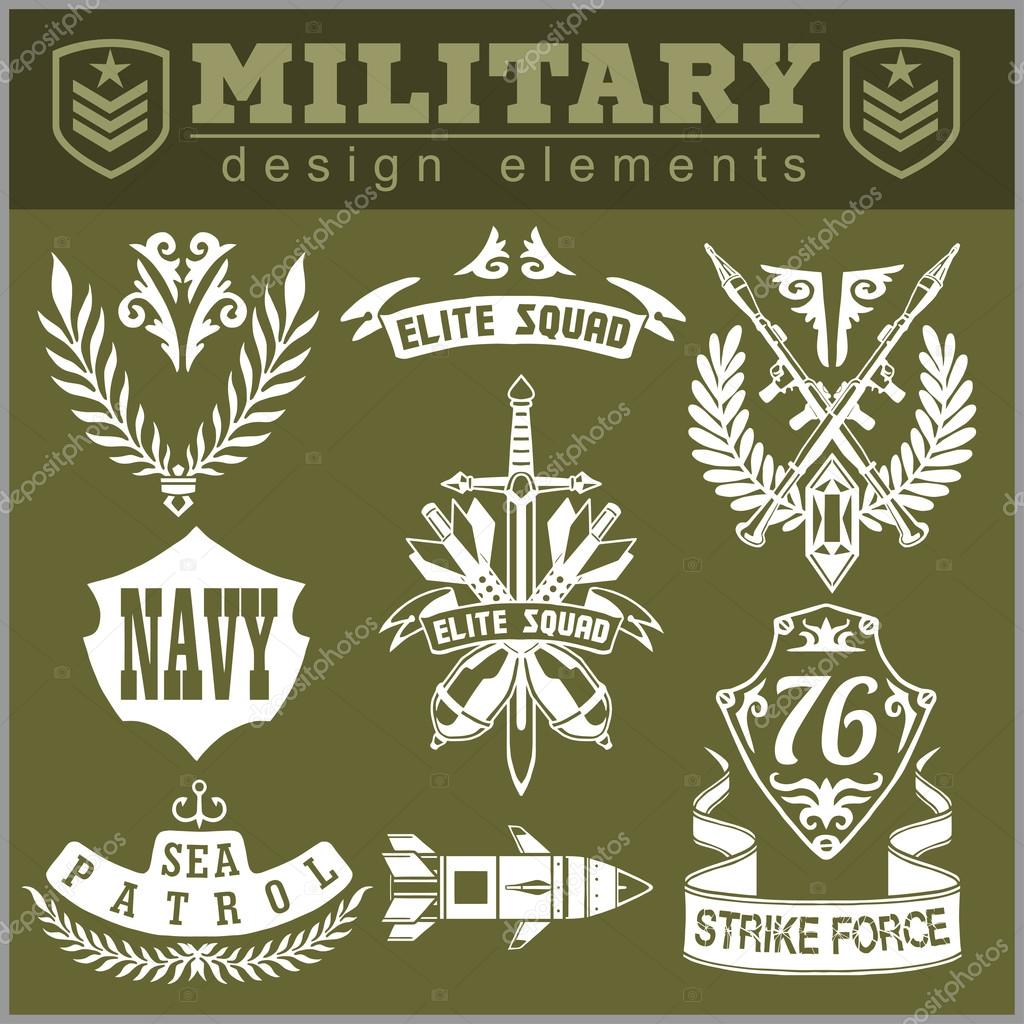 Clipart: military men | Military symbols with weapon and people uniform ...