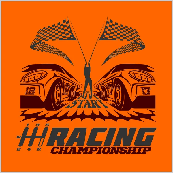 Car racing emblem and championship race badge Stock Vector Image by ...