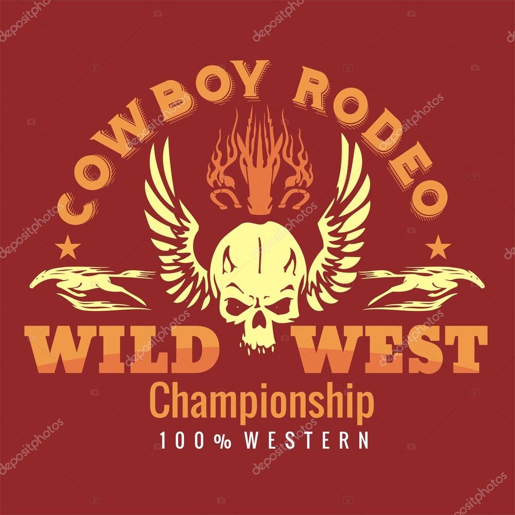 Salvaje oeste - rodeo vaquero. emblema del vector. 2022