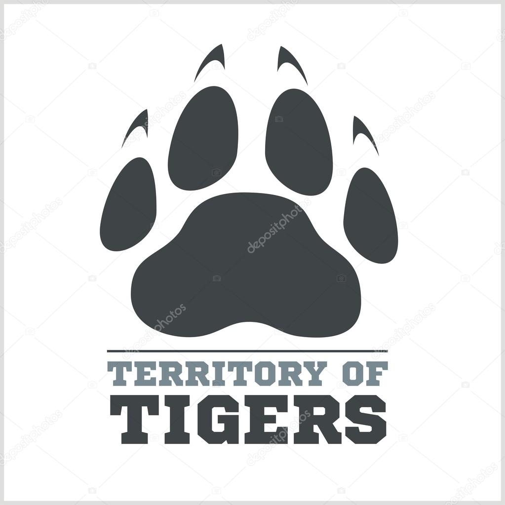 Clipart: tiger footprints | Tiger footprint and fire on light background — Stock Vector ...