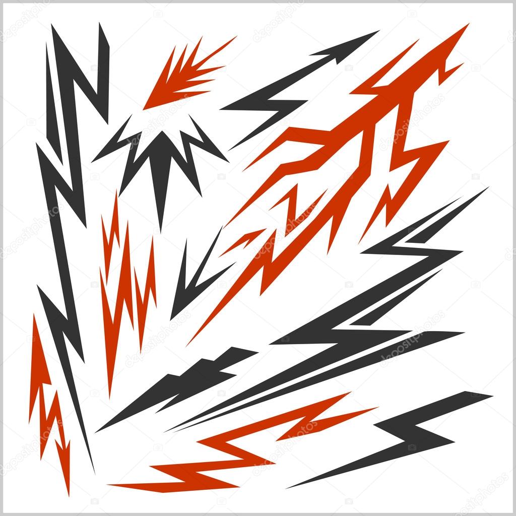 Blitz-Satz isoliert auf weiss. Vektor-Lager — Stockvektor © Digital ...