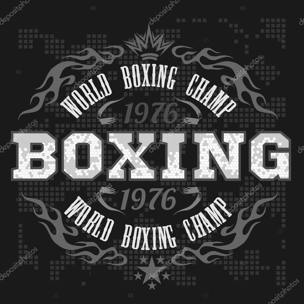 Boxing label and elements in dark background. Stock Vector Image by ...
