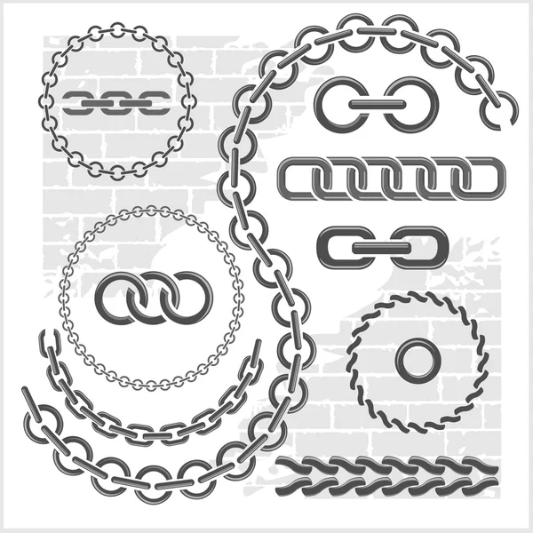 Clipart: chains | Chains set - icons, parts, circles of chains. — Stock ...