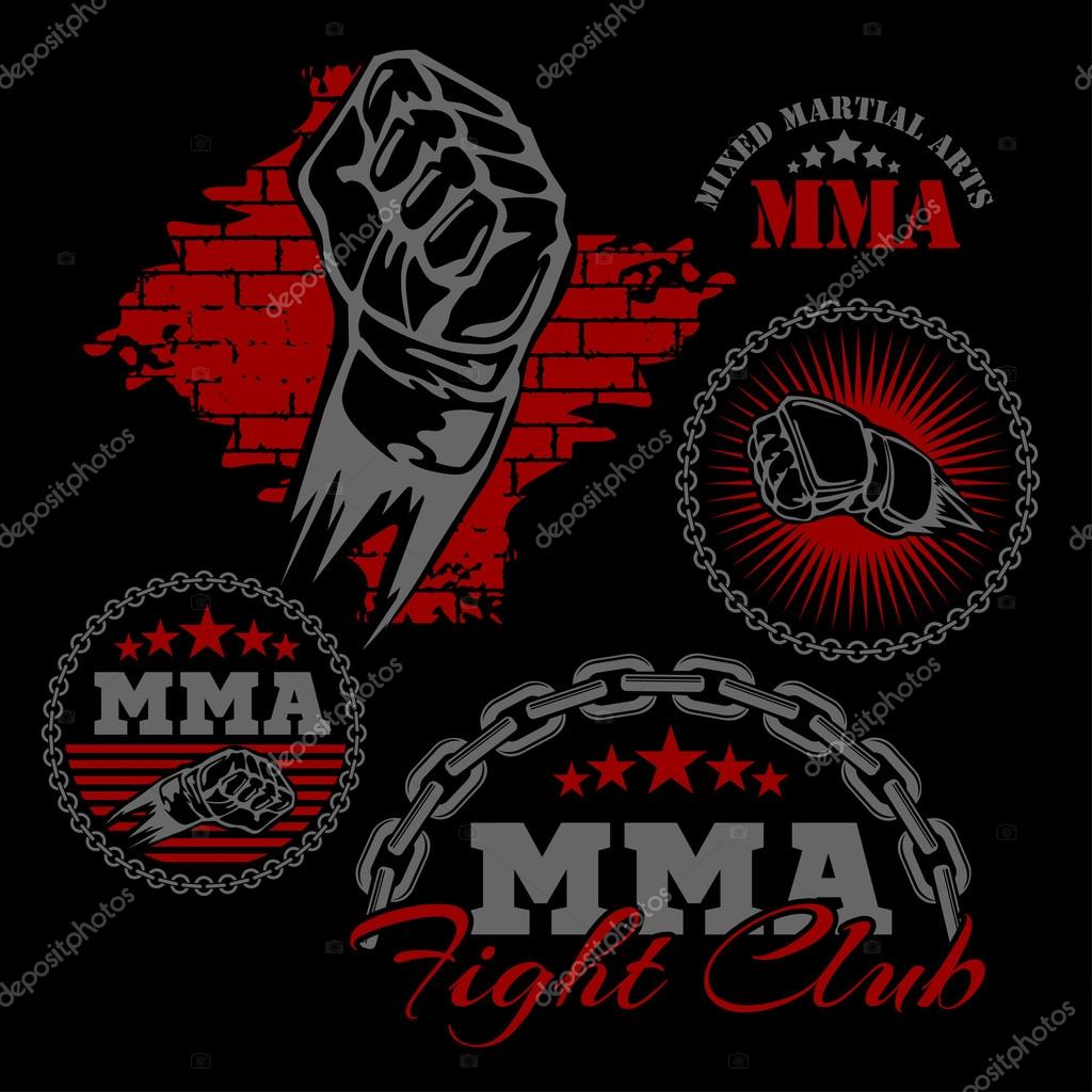 MMA mixed martial arts emblem badges Stock Vector Image by ©Digital ...