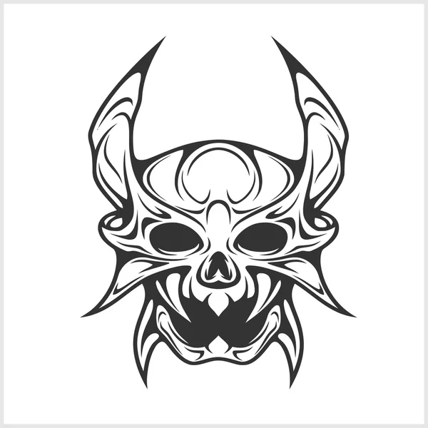 Skull tattoo and tribal design - isolated on white — Stock Vector ...